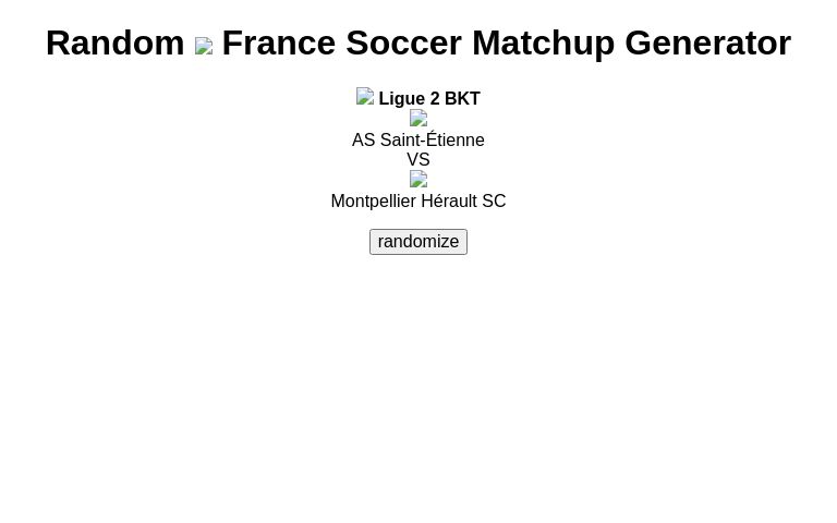 Random France Soccer Matchup Generator