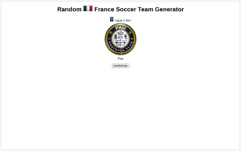 Random France Soccer Team Generator