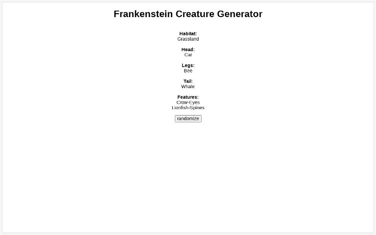 Frankenstein Creature Generator