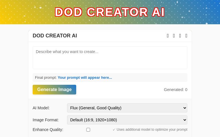 DOD CREATOR AI ― Perchance Generator