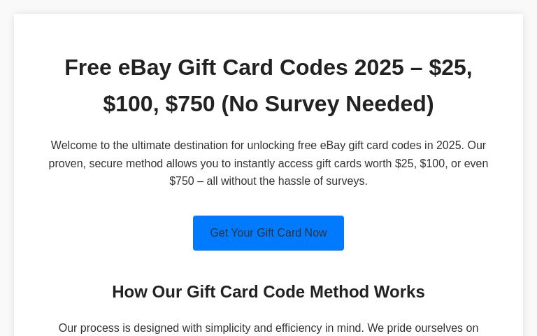 Free eBay Gift Card Codes 2025 – $25, $100, $750 (No Survey Needed ...