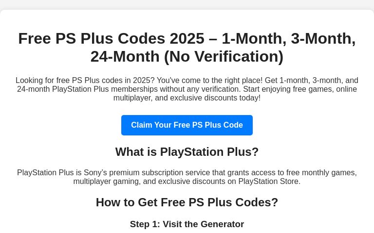 Free PS Plus Codes 2025 – 1-Month, 3-Month, 24-Month (No Verification ...