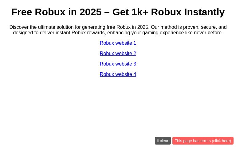 Free Robux in 2025 – Get 1k+ Robux Instantly ― Perchance Generator