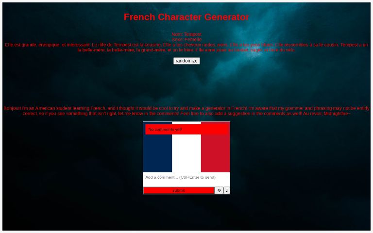 French Character Generator