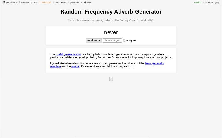 Random Frequency Adverb Generator