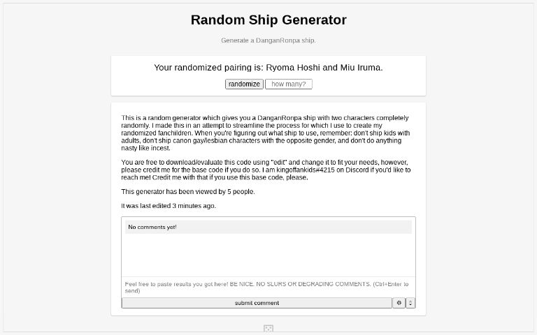 Random Ship Generator
