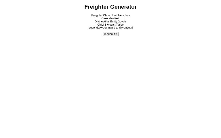 Freighter Generator
