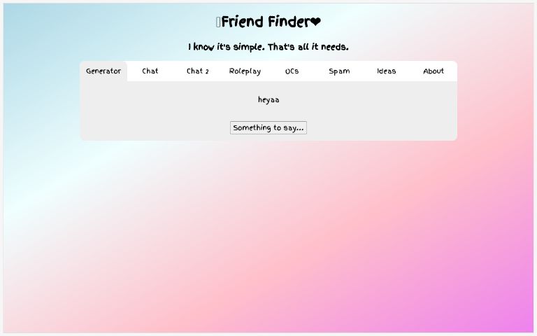 💙Friend Finder ️ ― Perchance Generator