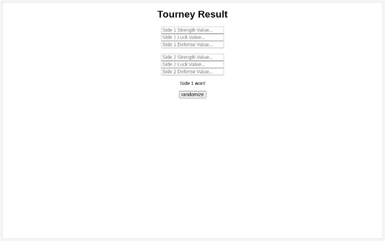 Tourney Result ― Perchance Generator