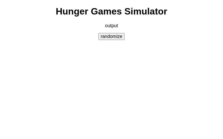 Hunger Games Simulator ― Perchance Generator