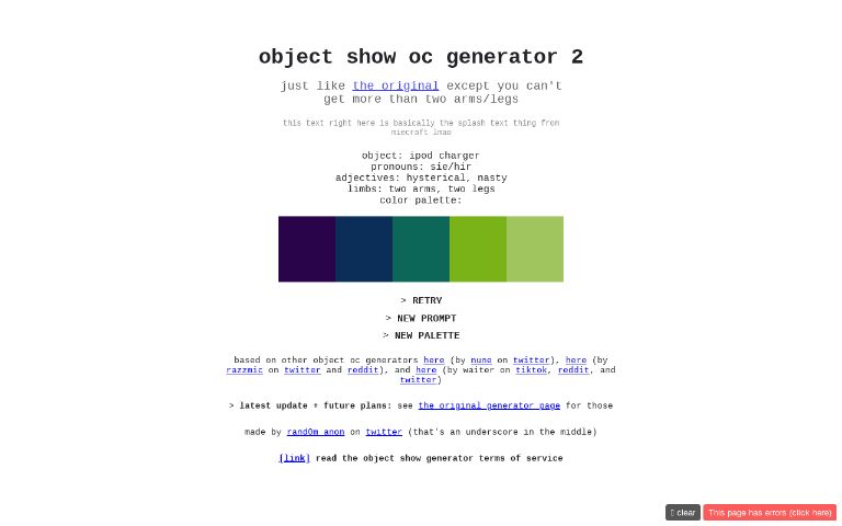 object show oc generator 2