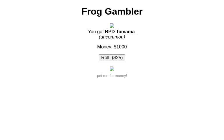Frog Gambler ― Perchance Generator