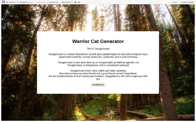 Warrior Cat Generator