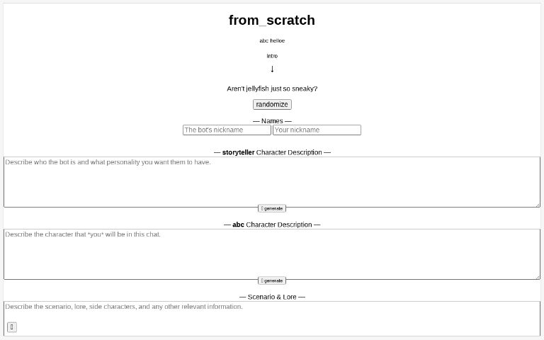 from_scratch ― Perchance Generator