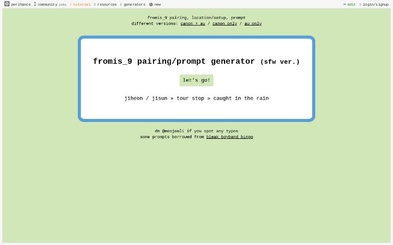 fromis_9 pairing/prompt generator (sfw ver.)
