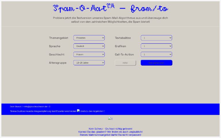 Spam-O-MatTM — from/to ― Perchance Generator