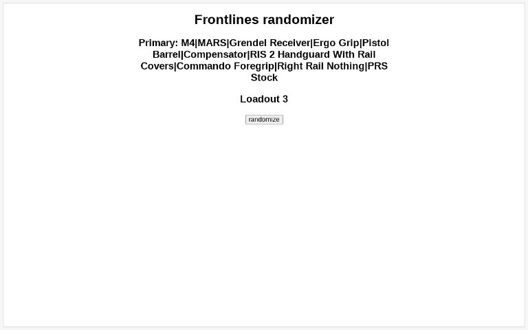 Frontlines randomizer ― Perchance Generator