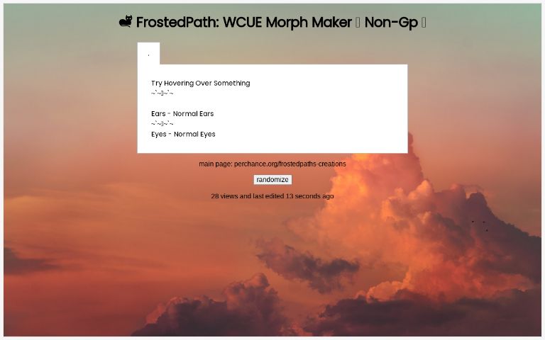 FrostedPath: WCUE Morph Maker 🌺 Non-Gp 🌺 ― Perchance Generator