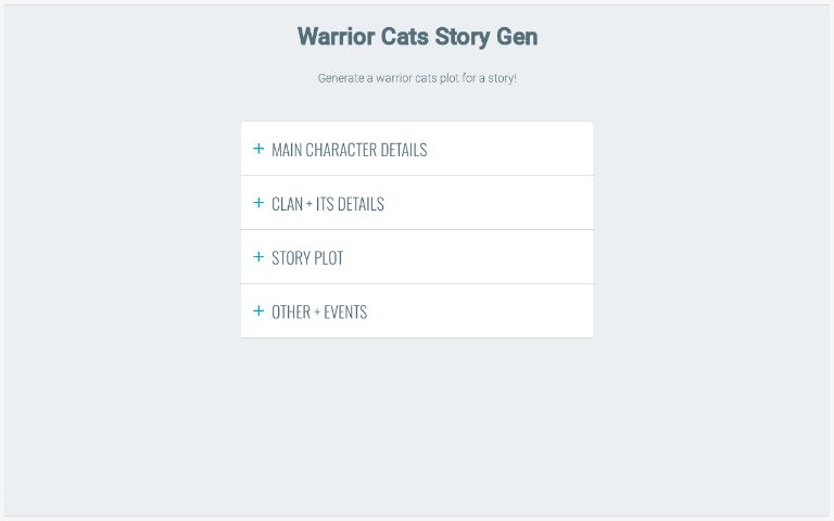 Warrior Cats Story Gen ― Perchance Generator
