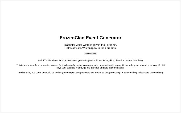 FrozenClan Event Generator