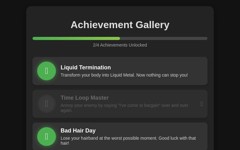 Achievement Gallery ― Perchance Generator