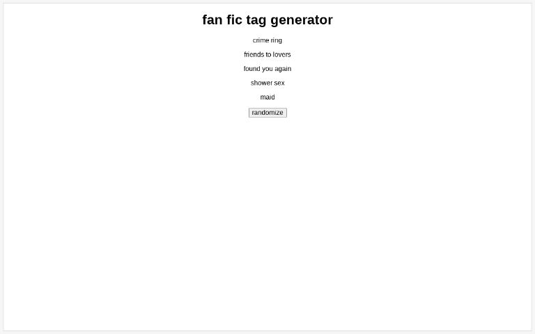 fan fic tag generator