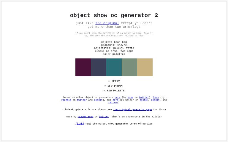 object show oc generator 2