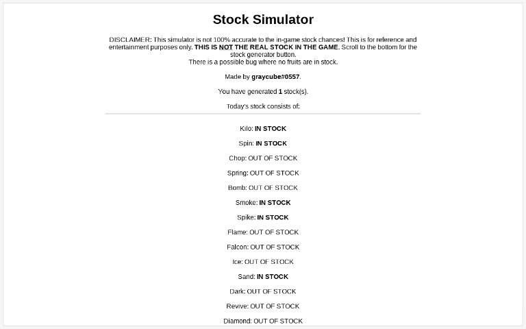 Stock Simulator ― Perchance Generator