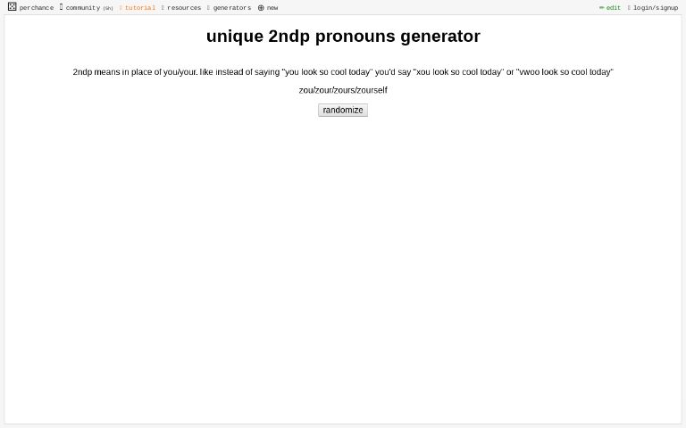 unique 2ndp pronouns generator