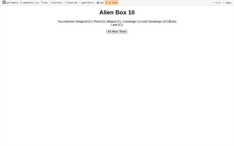 Alien Box 10 ― Perchance Generator