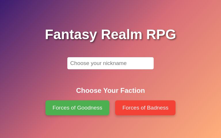 Fantasy Realm RPG ― Perchance Generator
