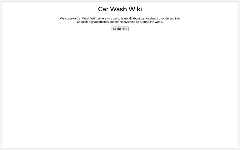 Car Wash Wiki ― Perchance Generator