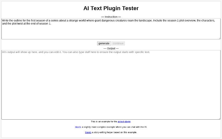 AI Text Plugin Tester