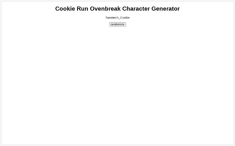 Cookie Run Ovenbreak Character Generator