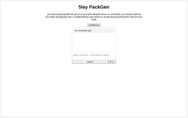 5lay PackGen ― Perchance Generator