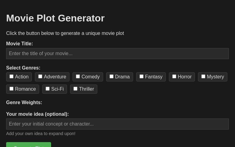 Movie Plot Generator