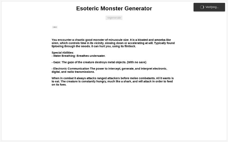 Esoteric Monster Generator