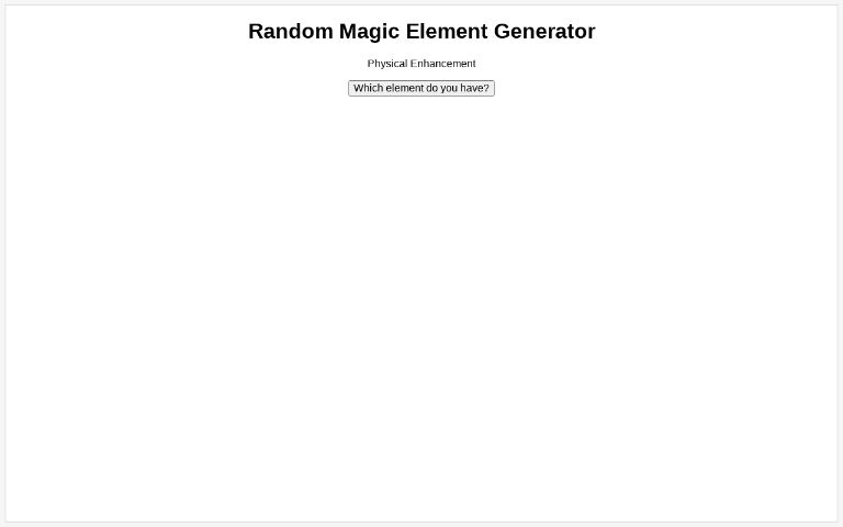 Random Magic Element Generator