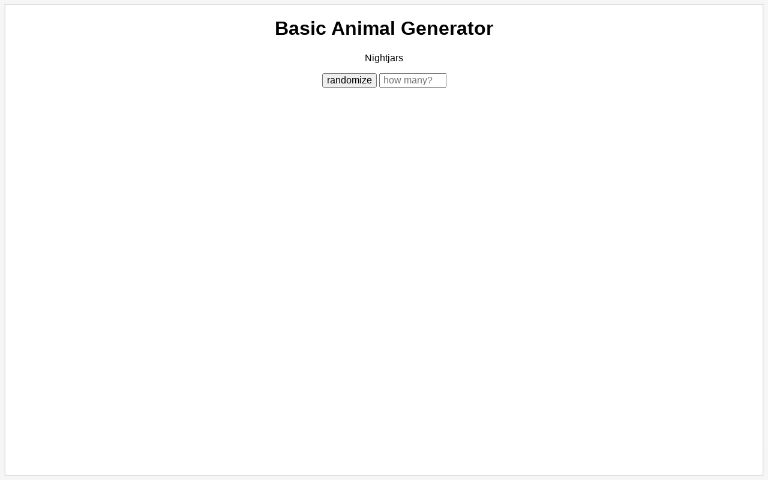 Basic Animal Generator