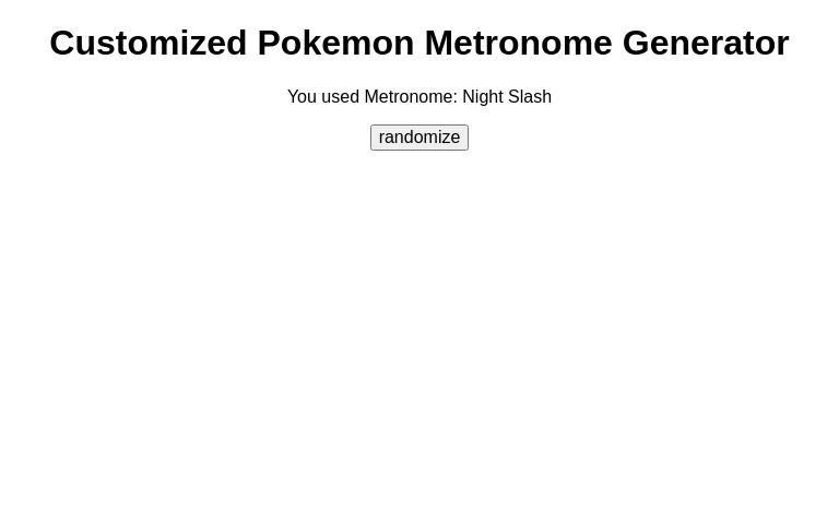 Customized Pokemon Metronome Generator