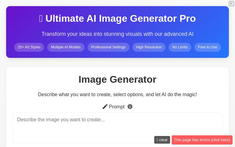 Ultimate AI Image Generator Pro
