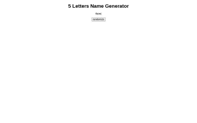 5 Letters Name Generator