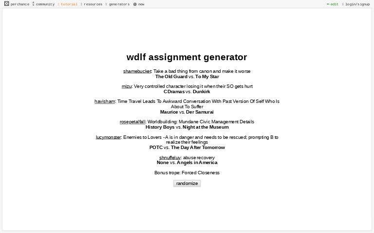 wdlf assignment generator