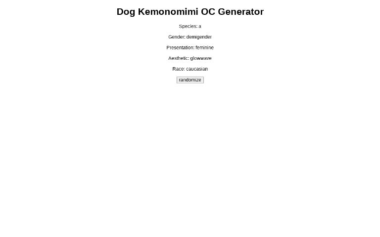 Dog Kemonomimi OC Generator
