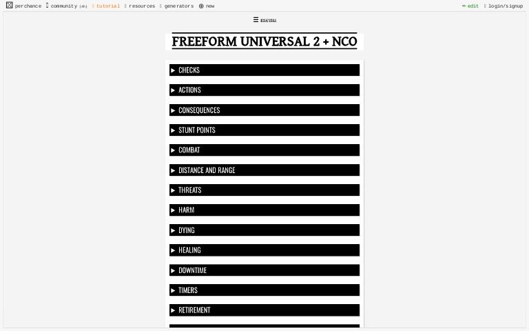 Freeform Universal 2 + NCO ― Perchance Generator