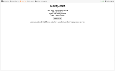 Sidequests ― Perchance Generator