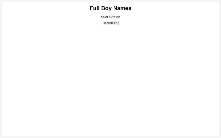 Full Boy Names ― Perchance Generator