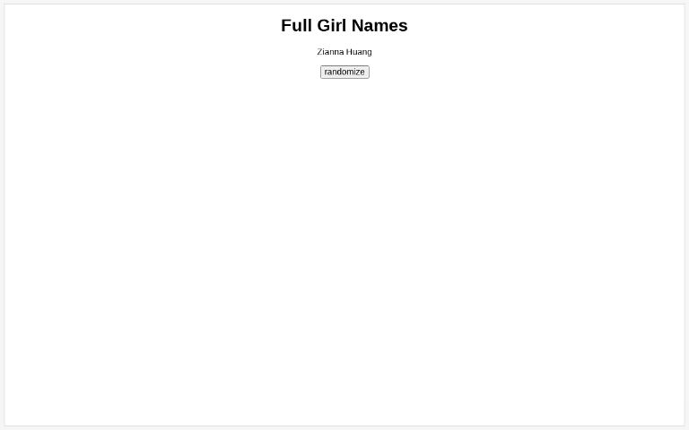 Full Girl Names ― Perchance Generator