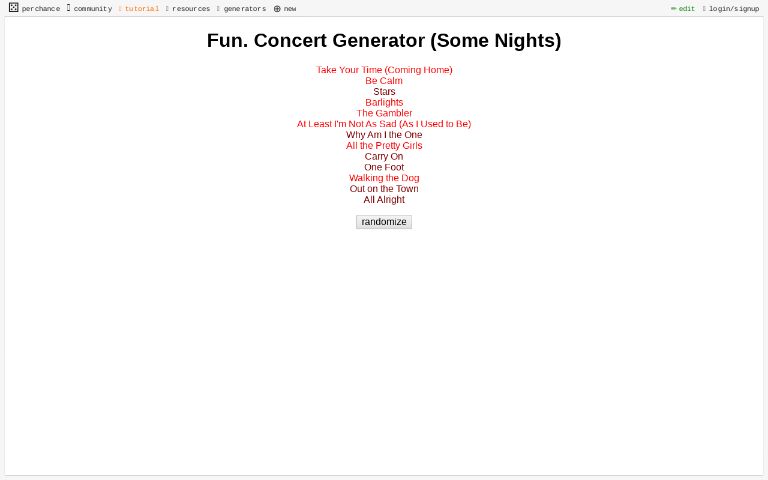 Fun. Concert Generator (Some Nights)