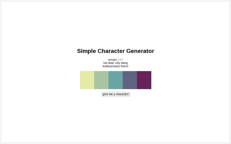 Simple Character Generator